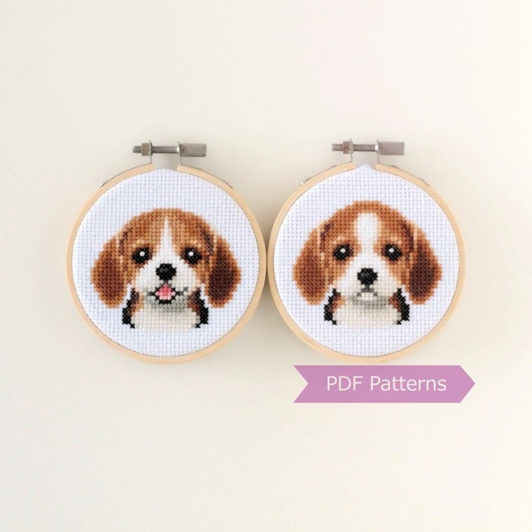 Beagle Cross Stitch Pattern PDF Bundle - Beagle + Beagle Smiling ...