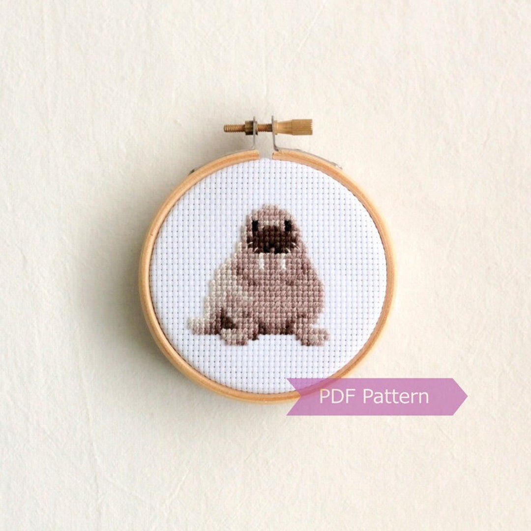 Walrus Cross Stitch Pattern PDF Walrus Embroidery Instant - Etsy