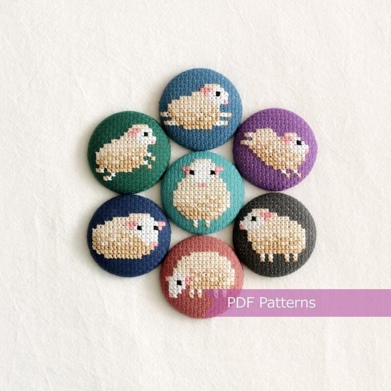 Sheep Cross Stitch Pattern Bundle - Mini Sheep Embroidery Patterns ...