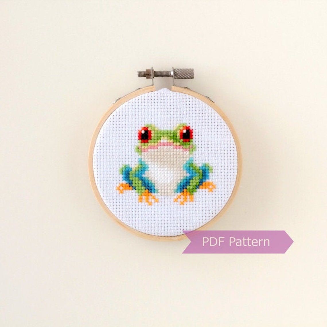 Red-eyed Tree Frog Cross Stitch PDF Red-eyed Tree Frog - Etsy