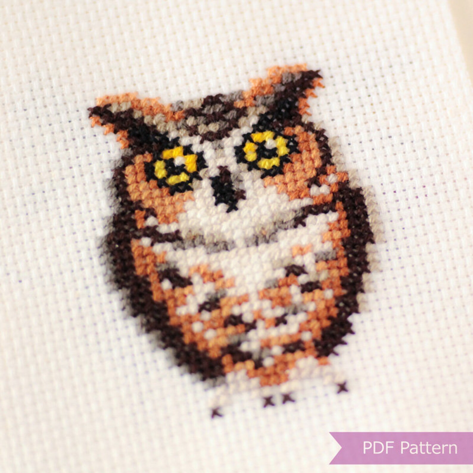 Great Horned Owl Cross Stitch Pattern PDF Great Horned Owl | Etsy
