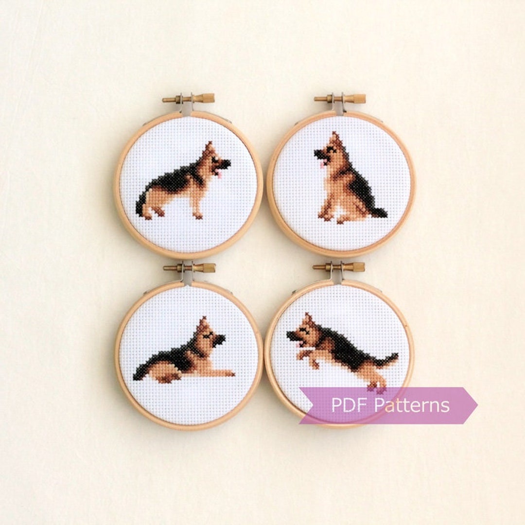 German Shepherd Cross Stitch Pattern PDF Bundle Set of 4 - Etsy
