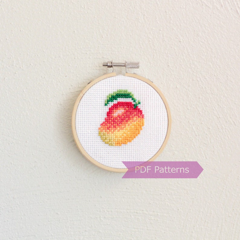 Mango Cross Stitch Pattern PDF - Mango + Tiny Mango Embroidery ...