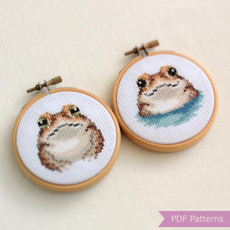 Toad Cross Stitch Pattern PDF Bundle - Toad + Toad in Water Embroidery ...