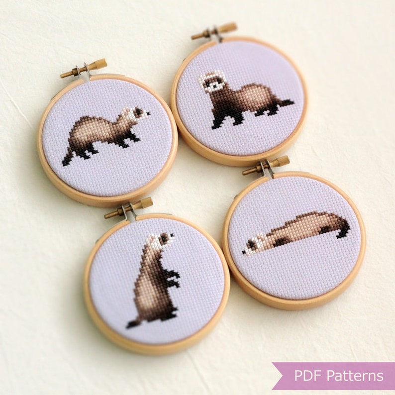 Sable Ferret Cross Stitch Pattern PDF Bundle - Sable Ferret Embroidery ...