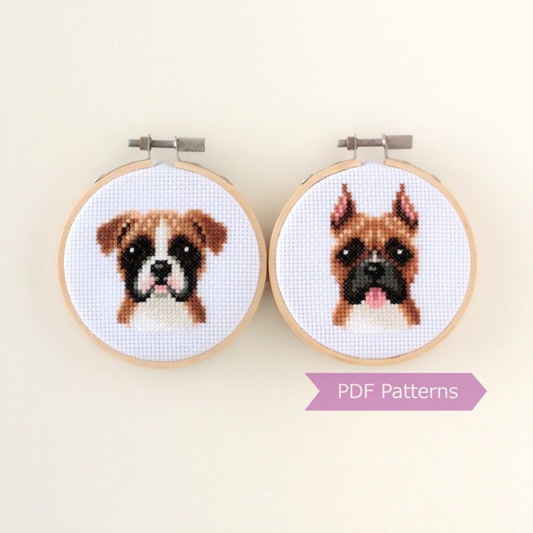 Boxer Cross Stitch Pattern PDF Bundle - Boxer Embroidery - Instant ...