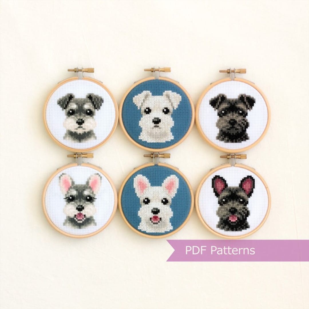 Miniature Schnauzer Cross Stitch Pattern PDF Megabundle - Miniature ...