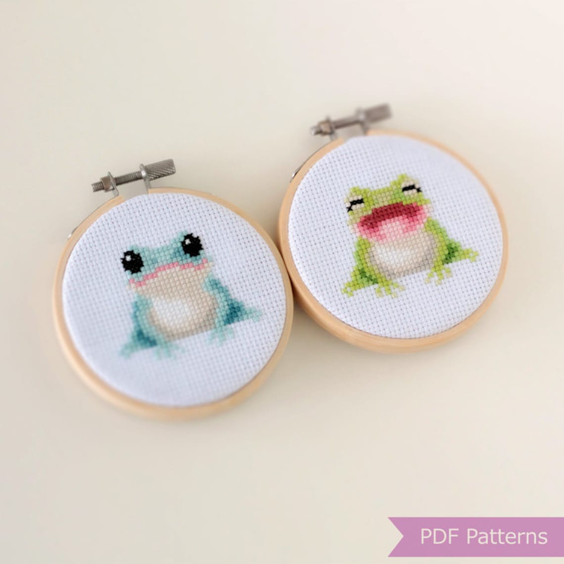 Frogs Cross Stitch Pattern PDF Bundle Blue Green Frog - Etsy UK