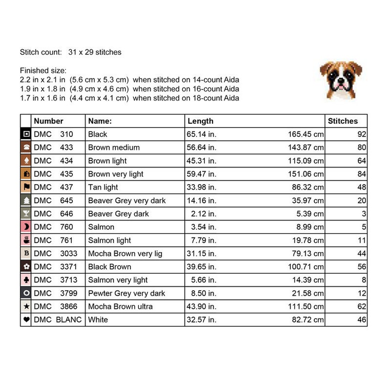 Boxer Cross Stitch Pattern PDF Bundle - Boxer Embroidery - Instant ...