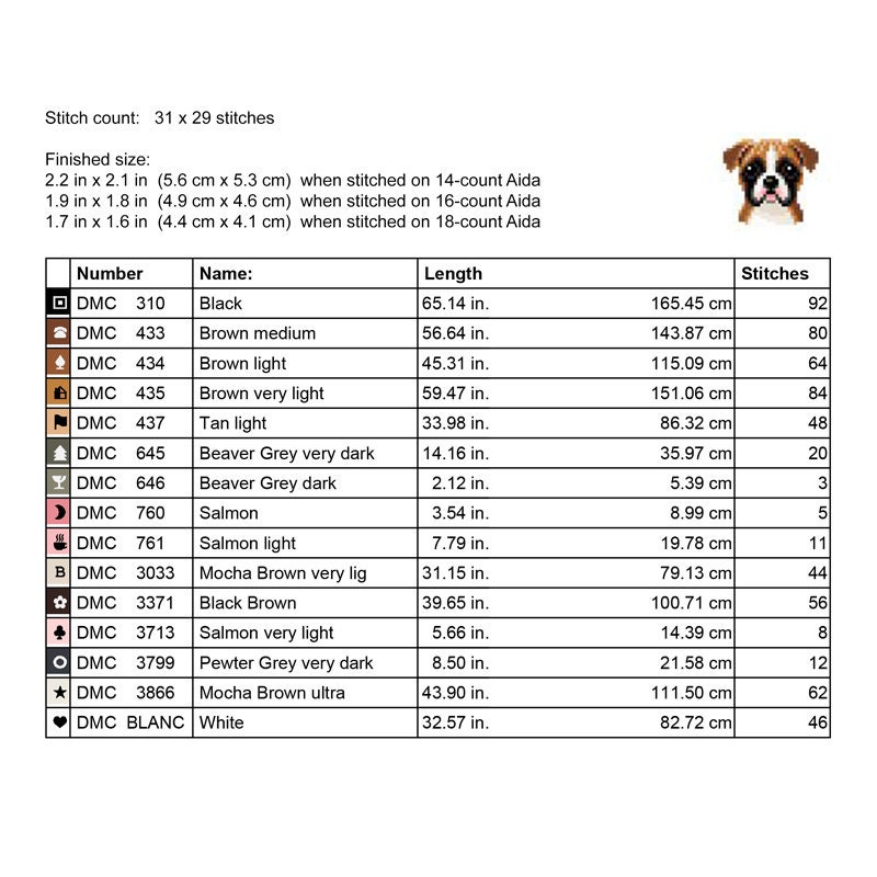 Boxer Cross Stitch Pattern PDF Bundle - Boxer Embroidery - Instant ...