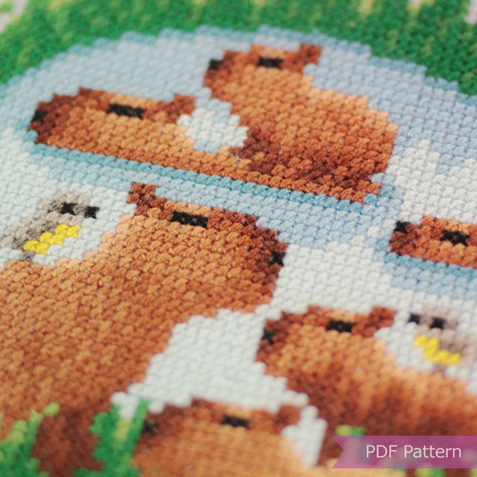 The World of Capybaras Cross Stitch Pattern PDF Capybara | Etsy