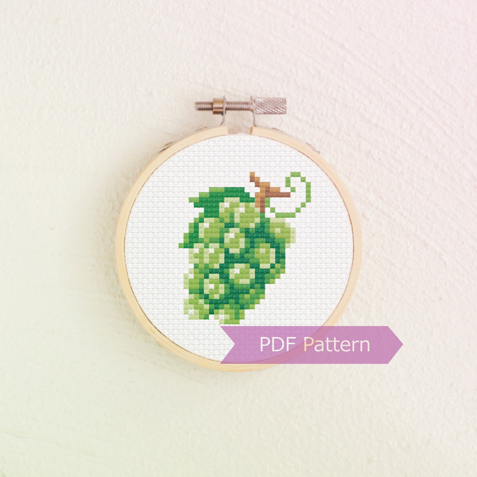 Grape Cross Stitch Pattern PDF Grape Embroidery 3 Colors - Etsy