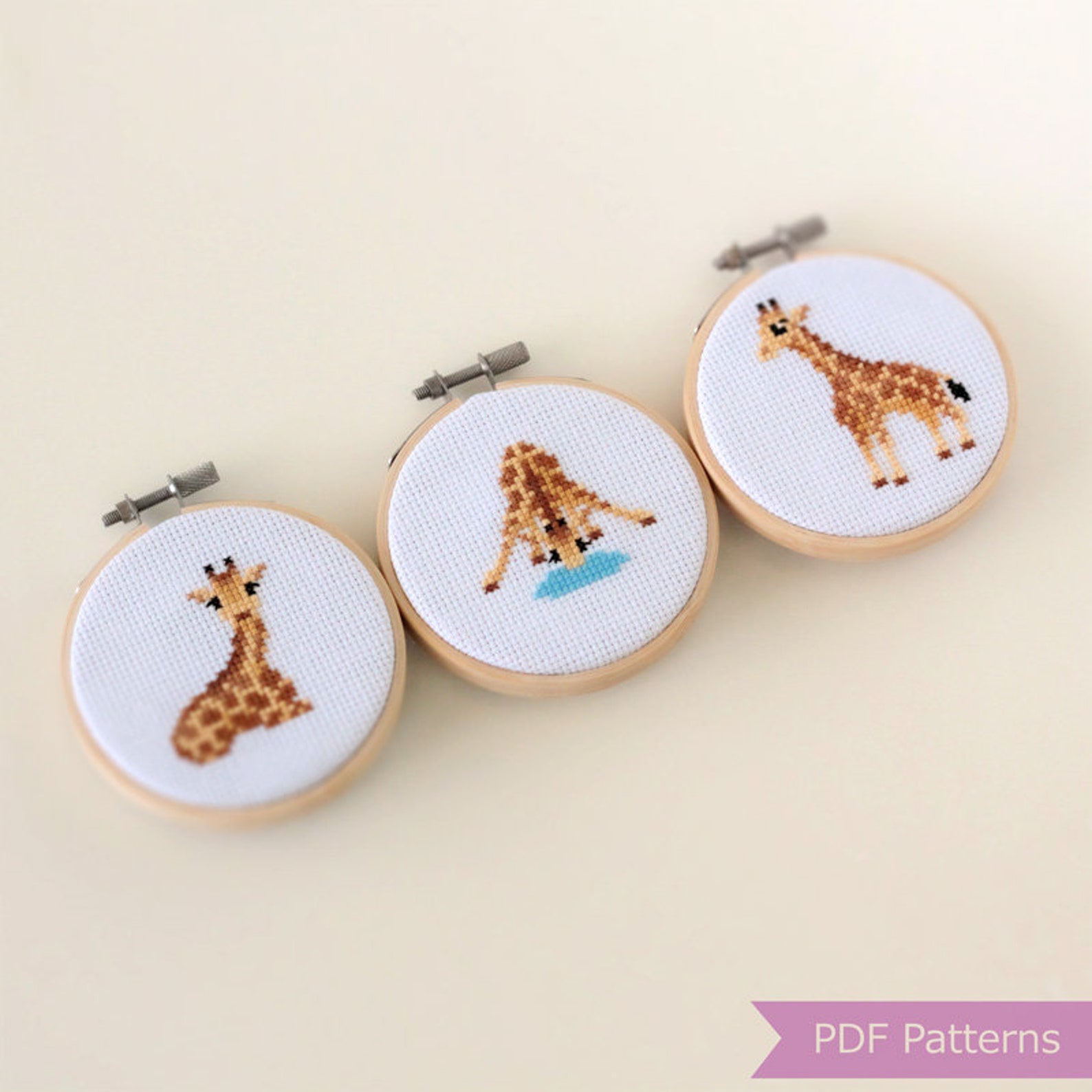 Giraffe Cross Stitch Pattern PDF Bundle - Set of 3 Giraffe Patterns ...