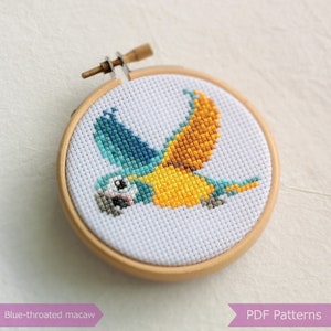 Blue and Yellow Macaw Cross Stitch Pattern PDF Bundle - Blue and Yellow ...