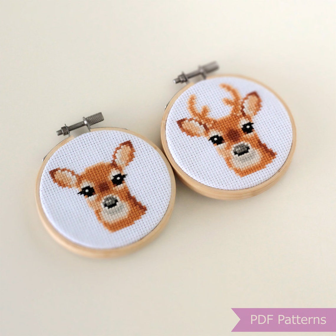 Deer Cross Stitch Pattern PDF Bundle Female Deer Male Deer - Etsy