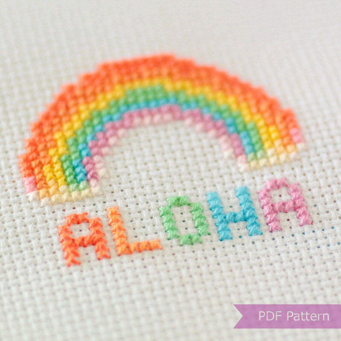 Rainbow Cross Stitch Pattern PDF Rainbow Embroidery | Etsy
