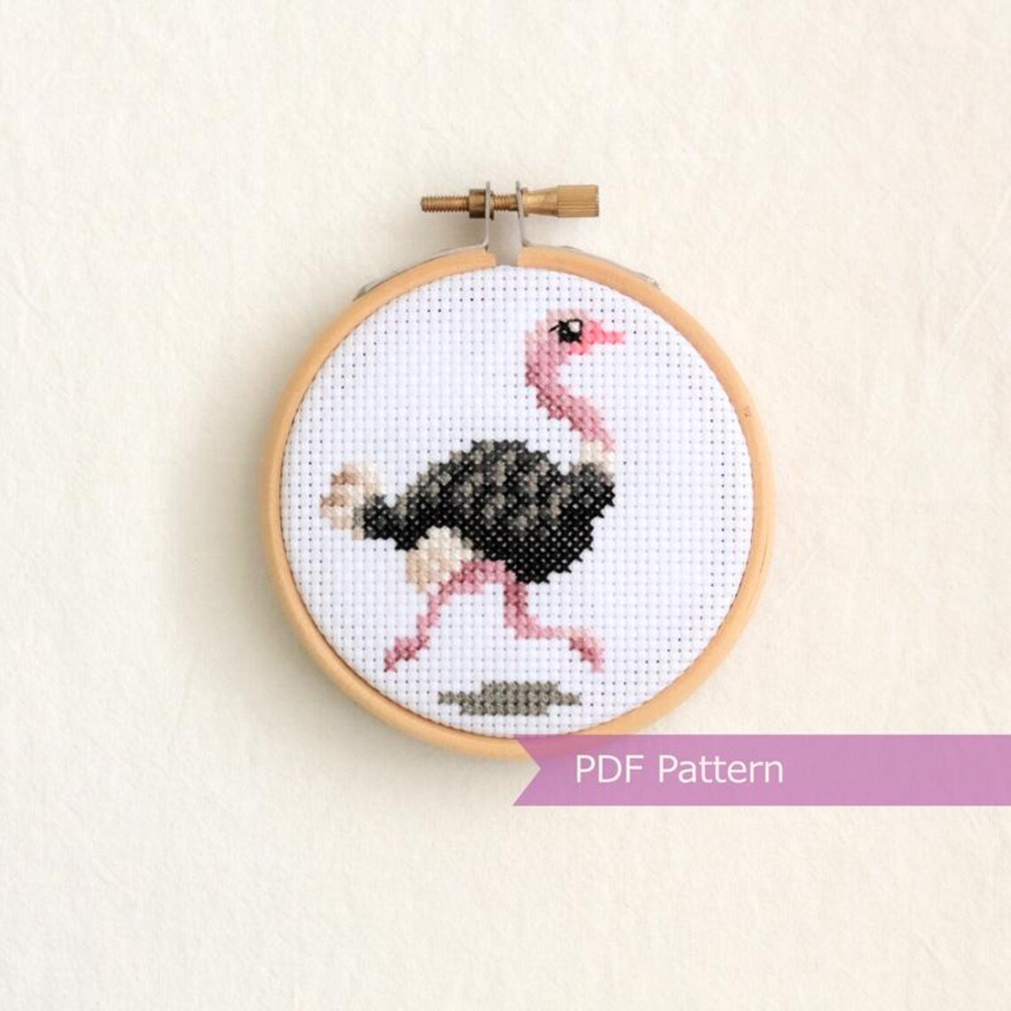 Ostrich Cross Stitch PDF - Ostrich Embroidery - Instant Download ...