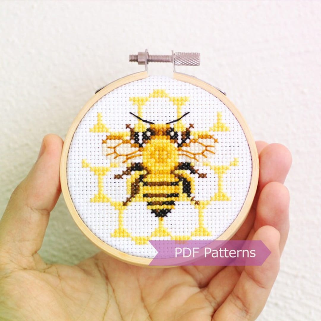 Honey Bee Cross Stitch Pattern PDF - Honey Bee Embroidery Pattern ...