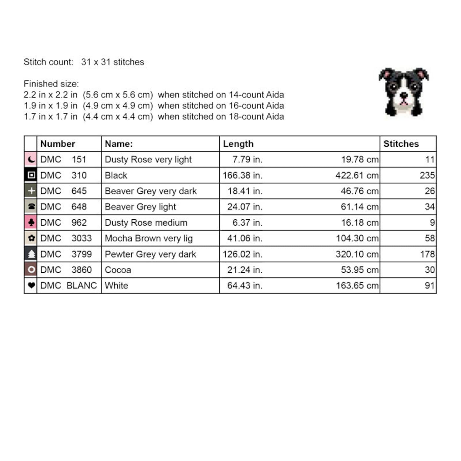 Pitbull Cross Stitch Pattern PDF Bundle B Pitbull Embroidery Bundle B ...