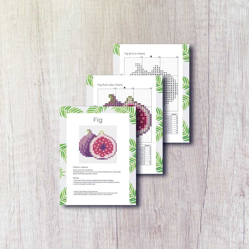Fig Cross Stitch Pattern PDF Brown Turkey Fig Embroidery PDF | Etsy