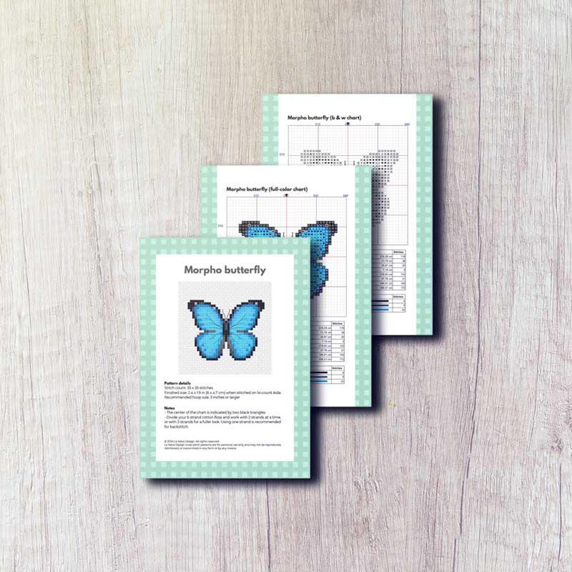 Morph Butterfly Cross Stitch Pattern PDF - Morph Butterfly Embroidery ...