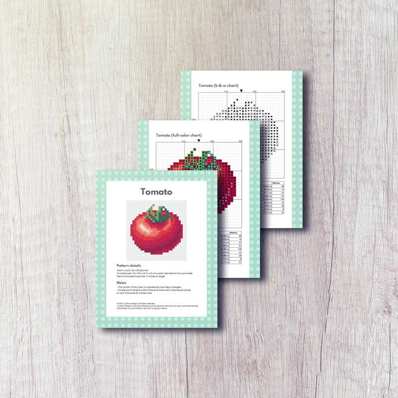 Tomato Cross Stitch Pattern PDF Tomato Embroidery Instant - Etsy