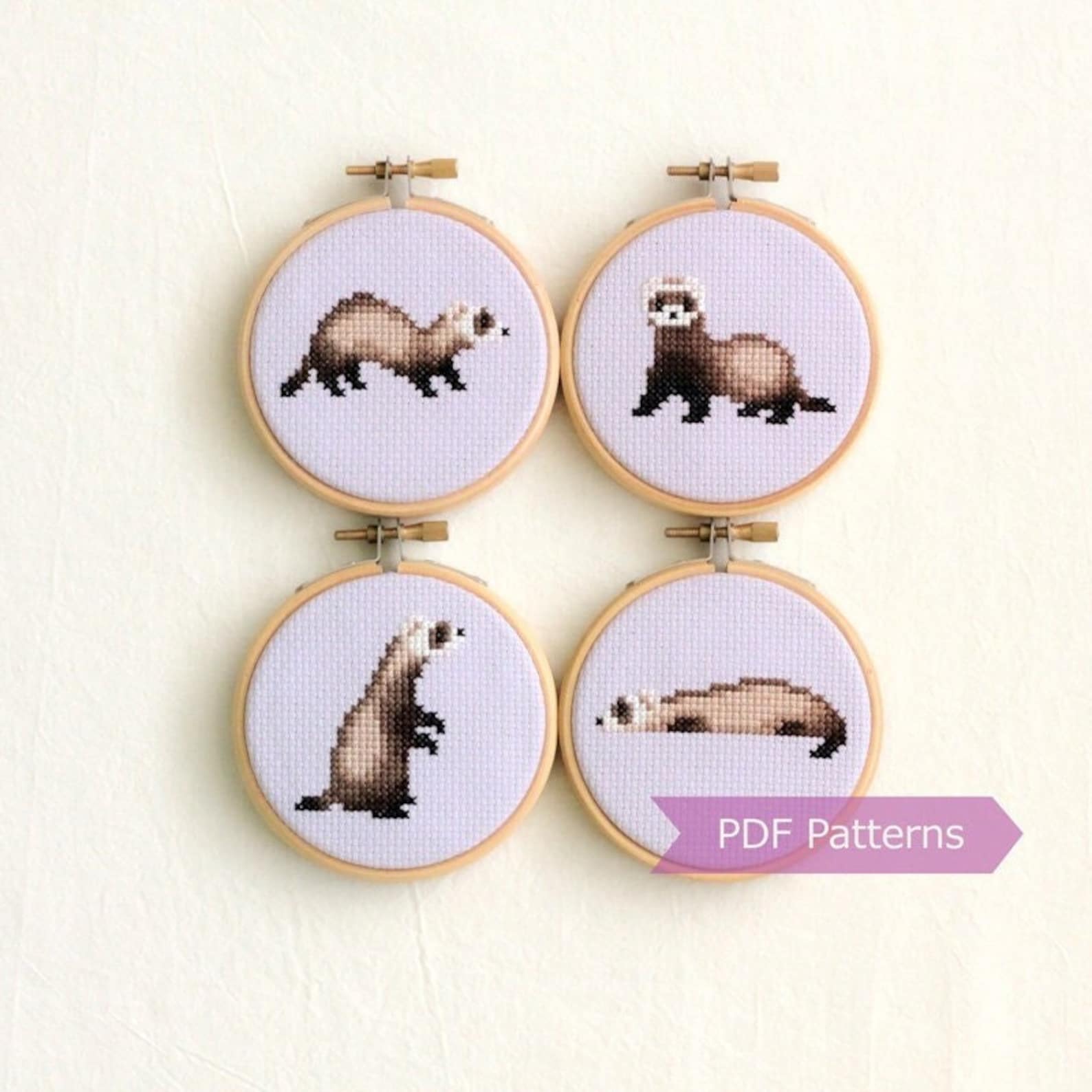 Sable Ferret Cross Stitch Pattern PDF Bundle Sable Ferret Embroidery ...