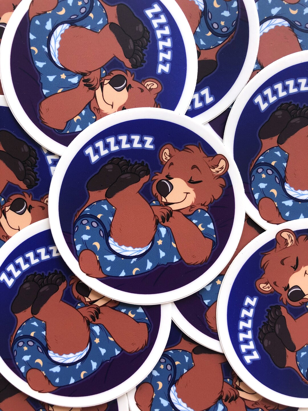 Sleepy Bear 3 Sticker - Etsy
