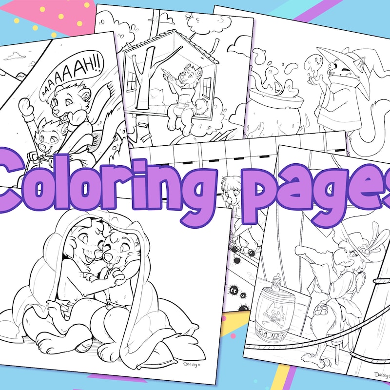 Furry Colouring Sheet - Etsy UK
