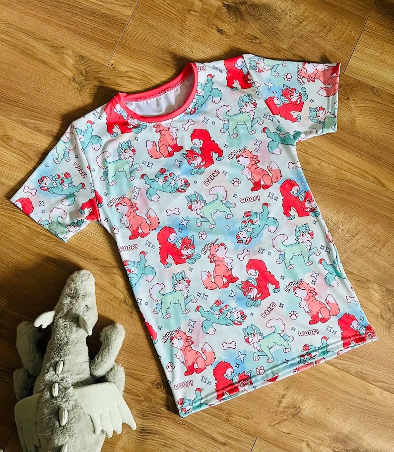 Wolf Puppies Shirt | Babyfur ABDL All-over Tee | Kawaii Pastel Furry ...