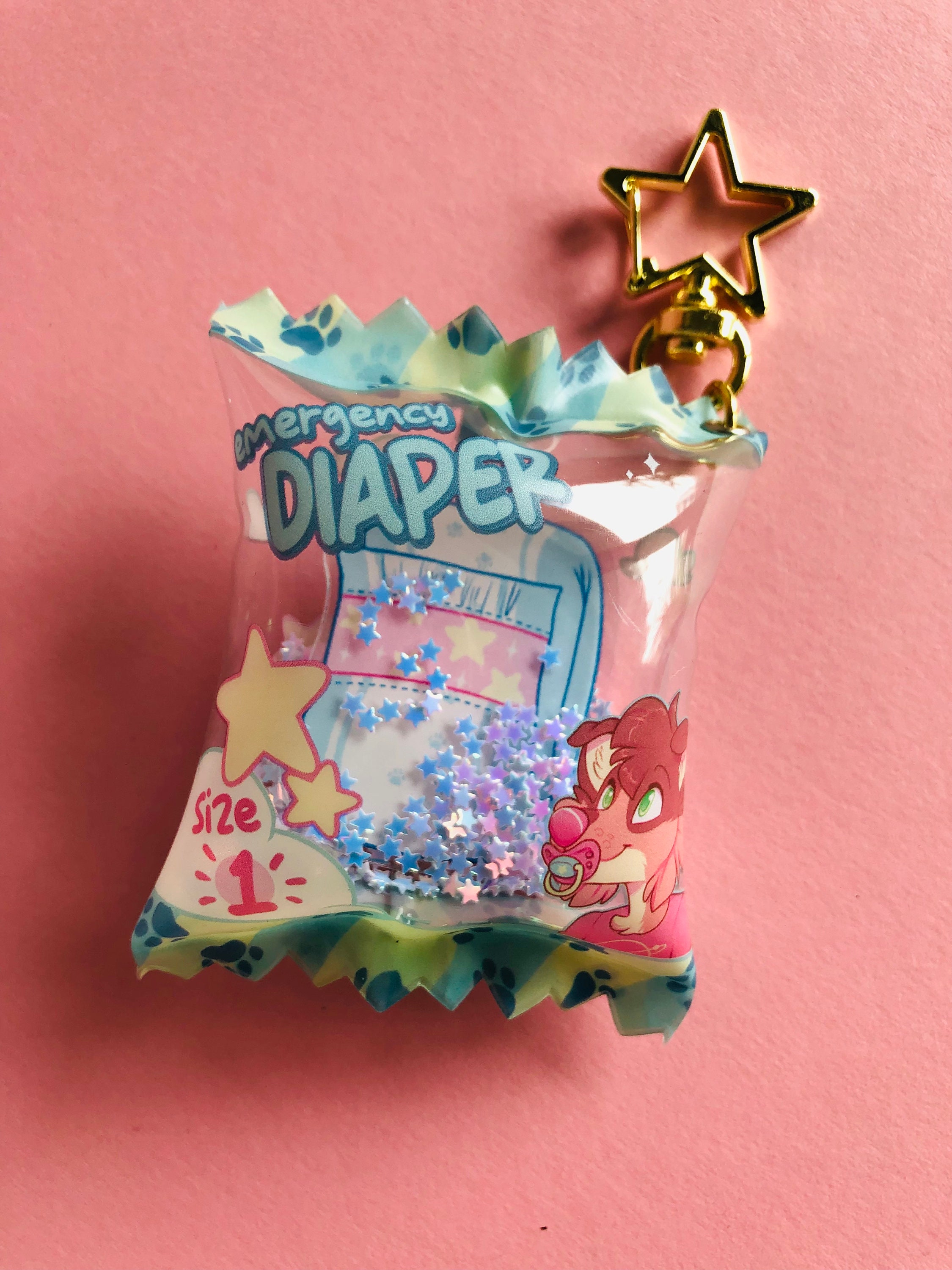Emergency Diaper Candy Bag Shaker Charm With Sparkles - Etsy