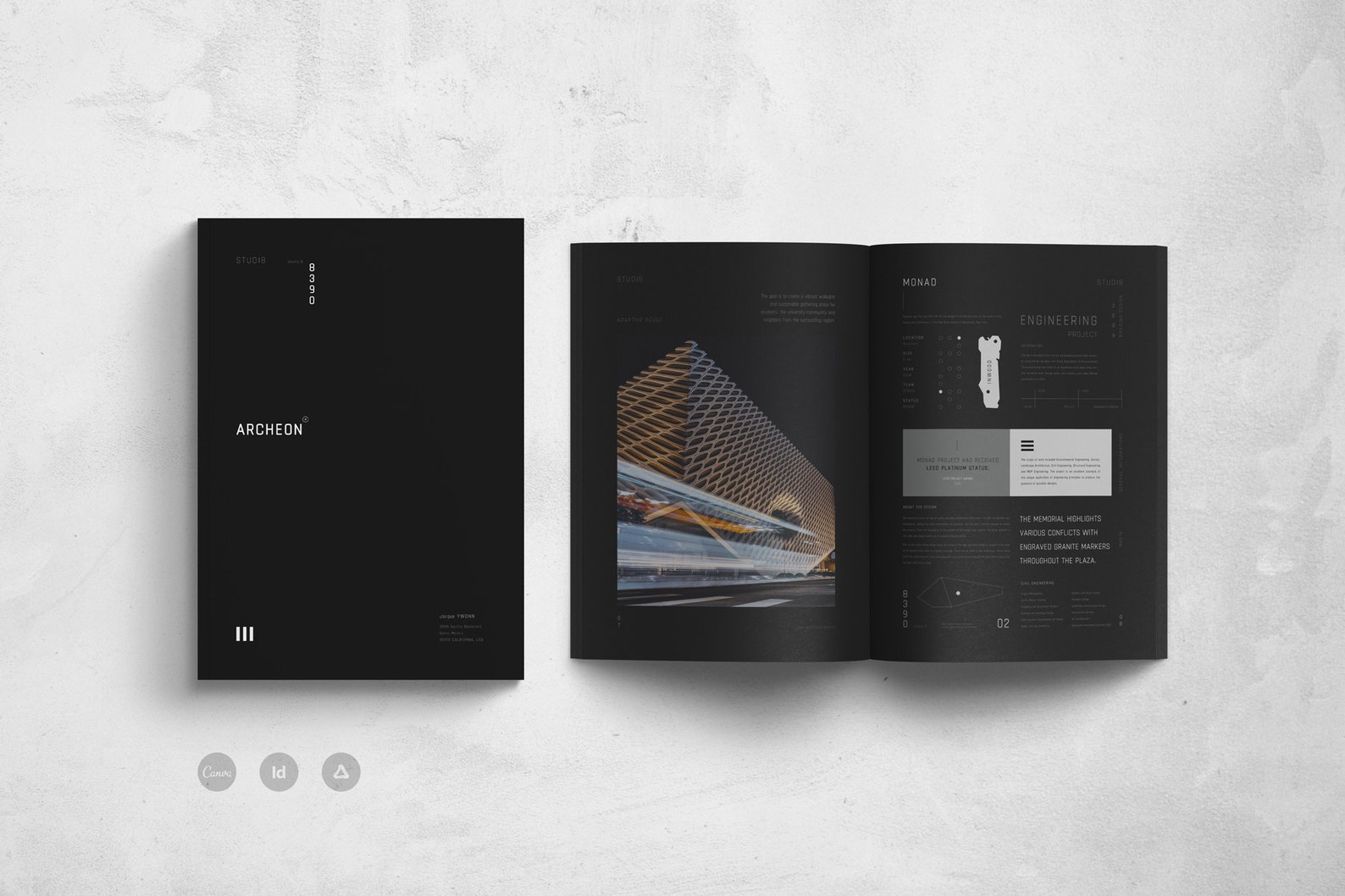 Architecture Portfolio Canva Architecture Portfolio Template Indesign ...