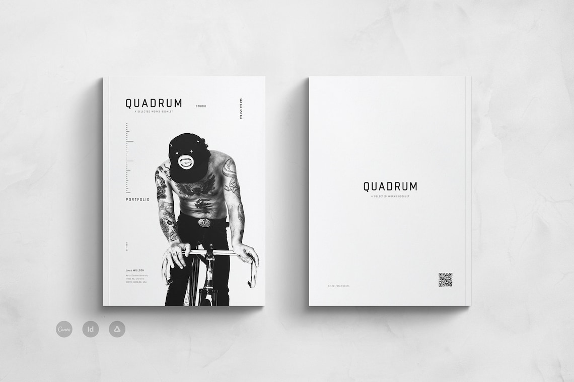 Quadrum Portfolio | Canva Graphic Design Portfolio Template | Editable ...