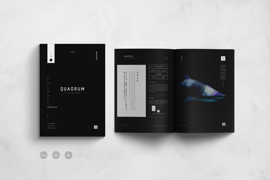 Quadrum Portfolio Canva Graphic Design Portfolio Template - Etsy