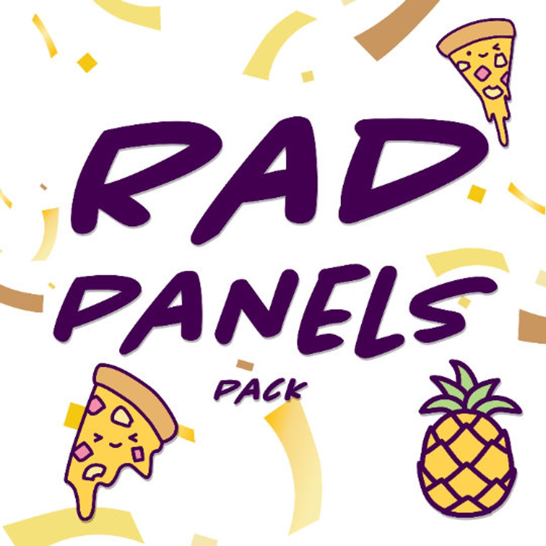 Rad Pineapple & Pizza Panels Pack - Twitch Graphics Set - Etsy