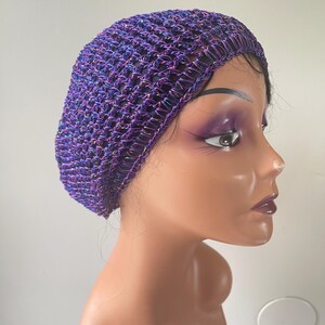 Blue and Purple Crochet Hair Net & Hair Snood - Etsy