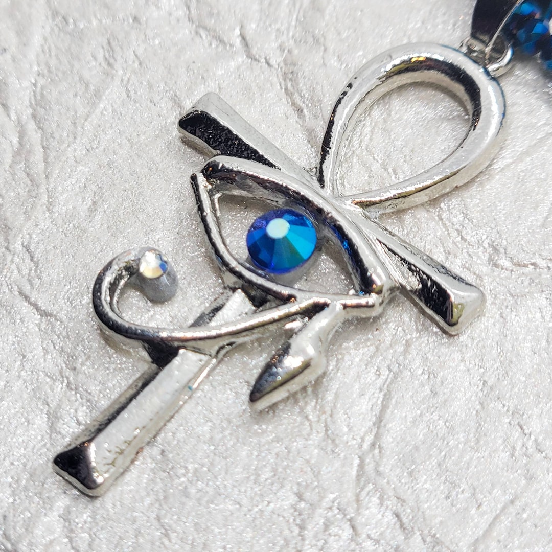 Eye of Horus. Blue Crystal Necklace. Eye of Horus Pendant. Egyptian ...
