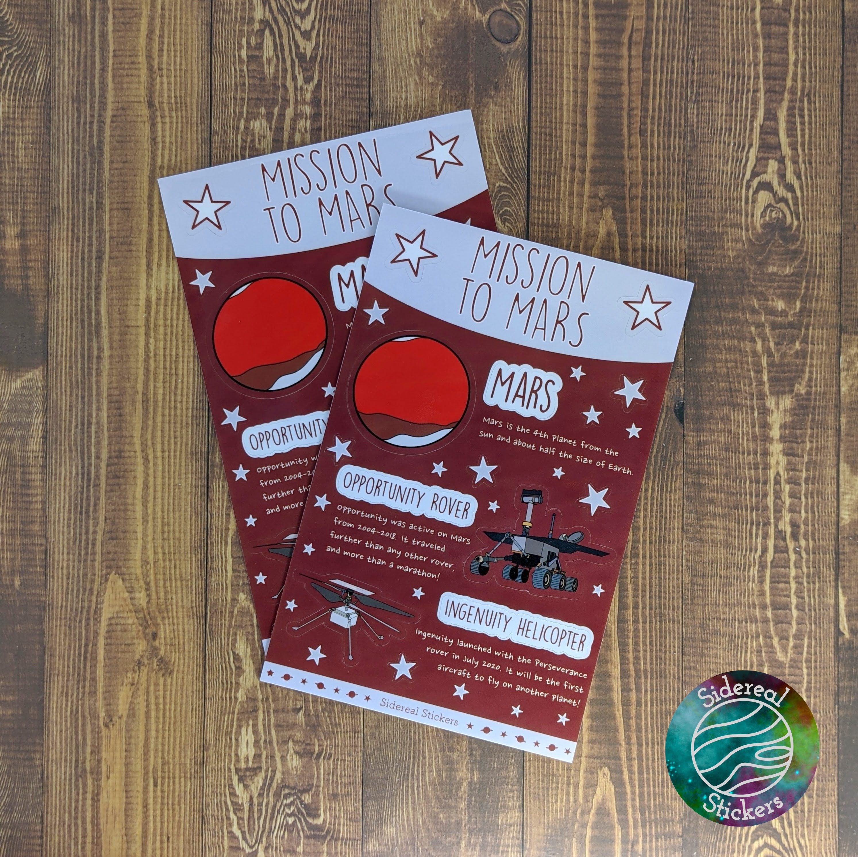 Sticker Sheet: NASA Missions to Mars Kiss Cut Vinyl Stickers - Etsy