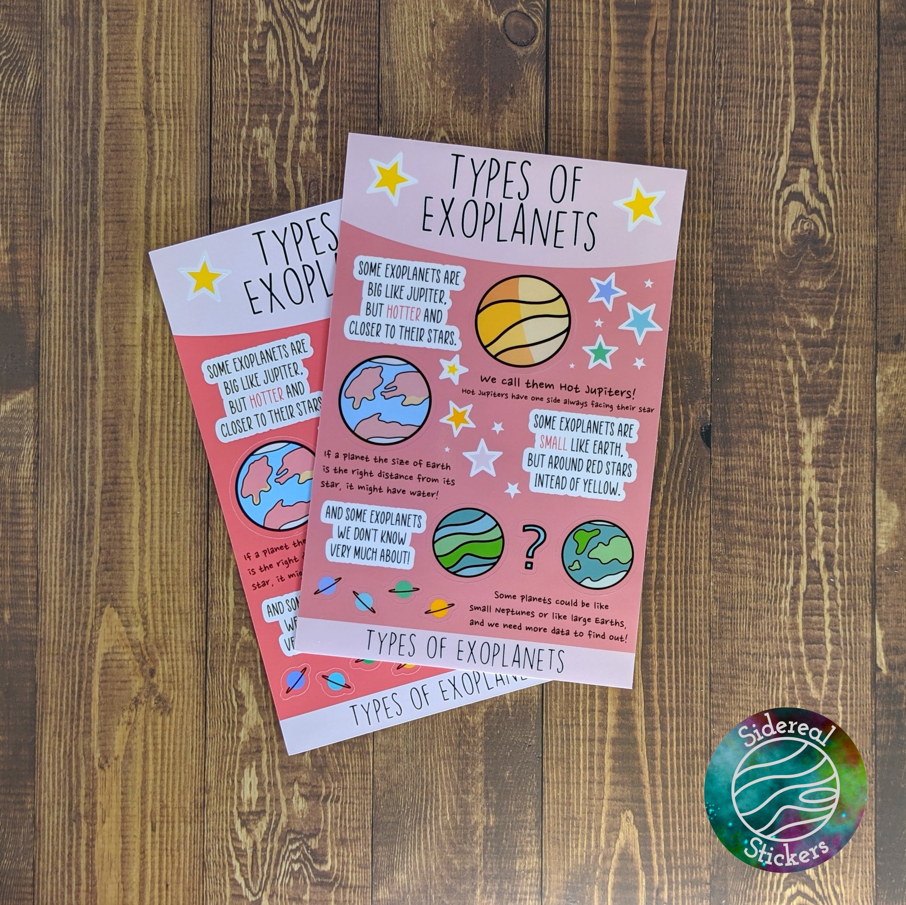 Sticker Sheet: Types of Exoplanets. Kiss Cut Vinyl Stickers - Etsy