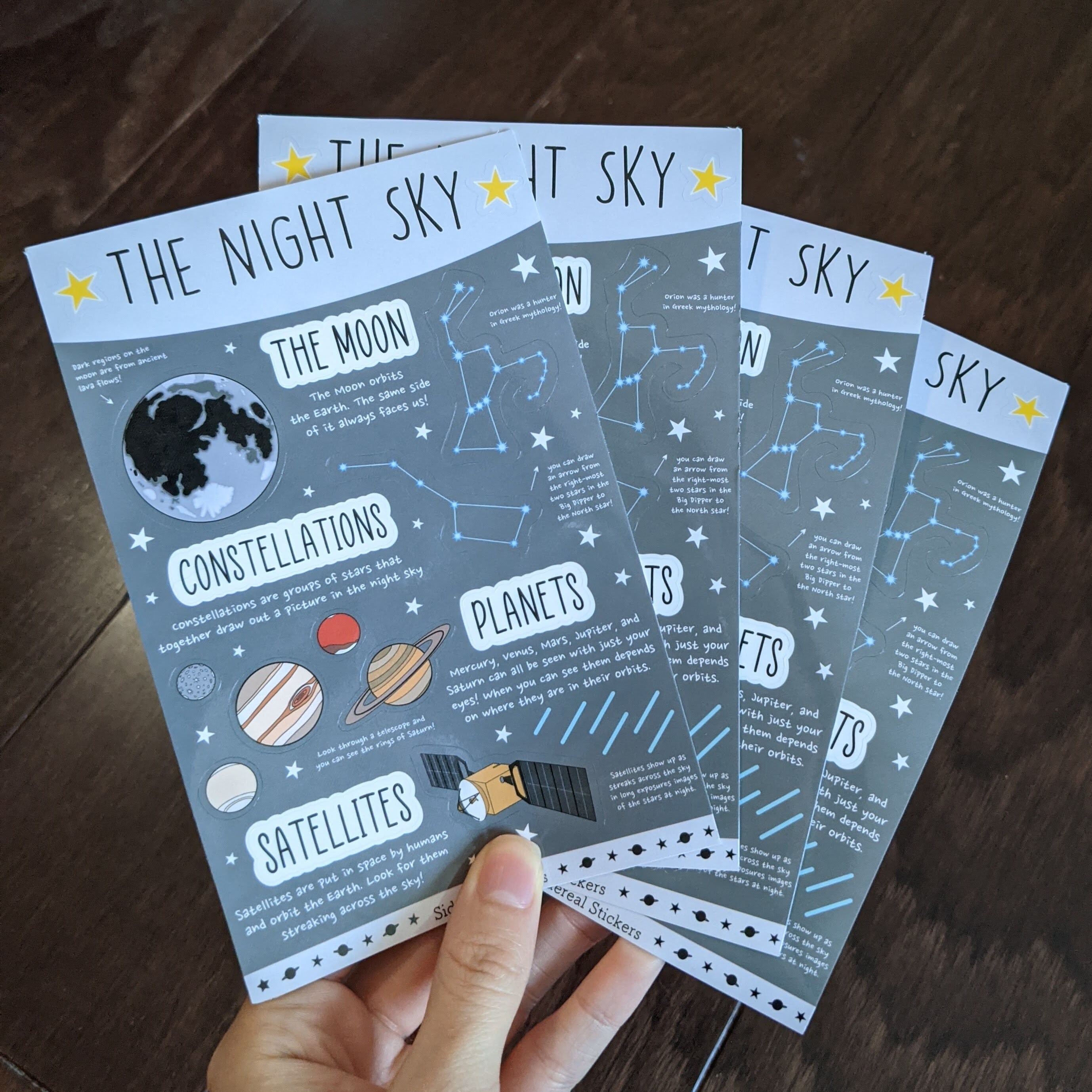 Sticker Sheet: the Night Sky Kiss Cut Vinyl Stickers the - Etsy
