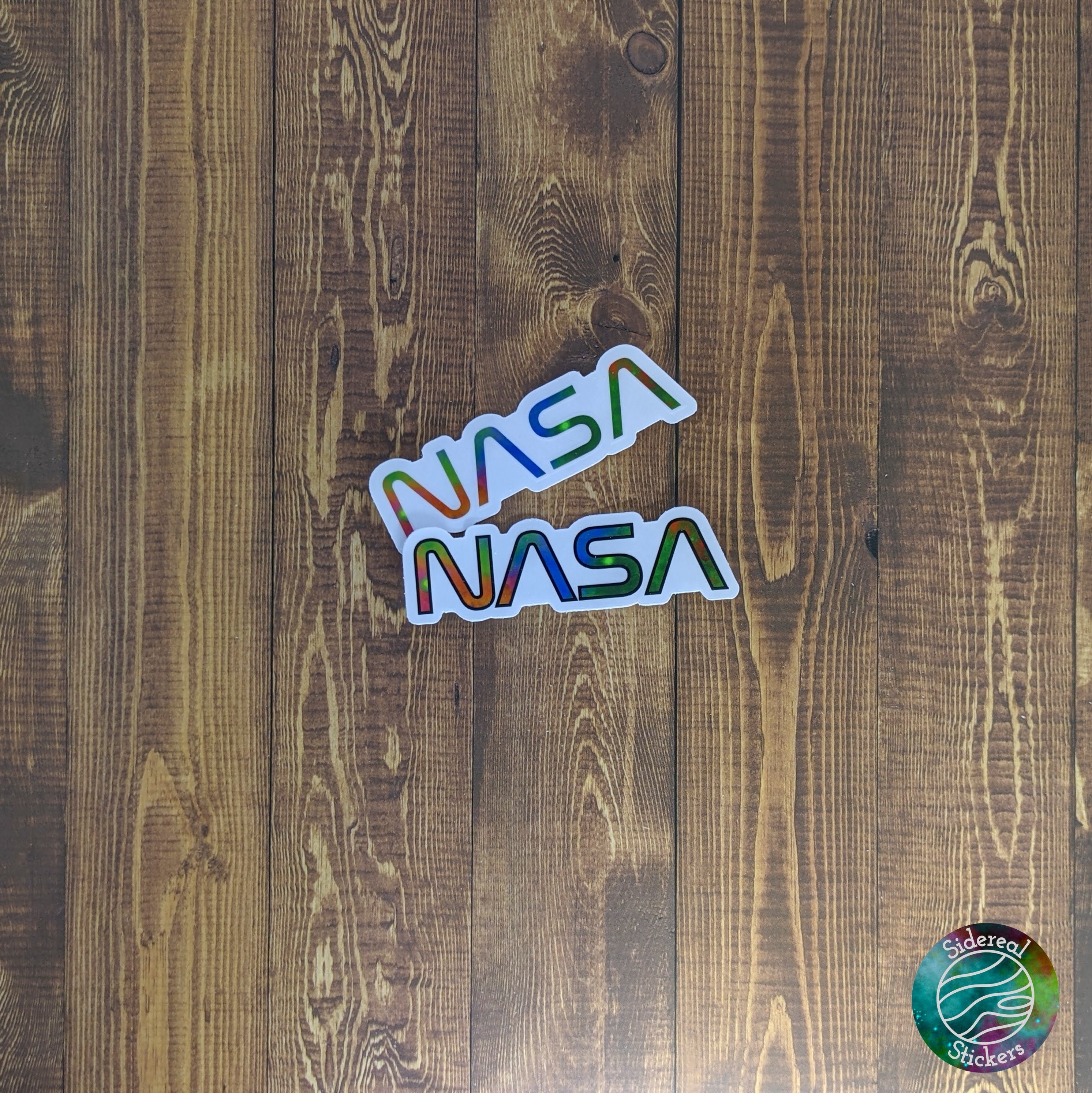 NASA sticker white or black outline clear die cut vinyl | Etsy