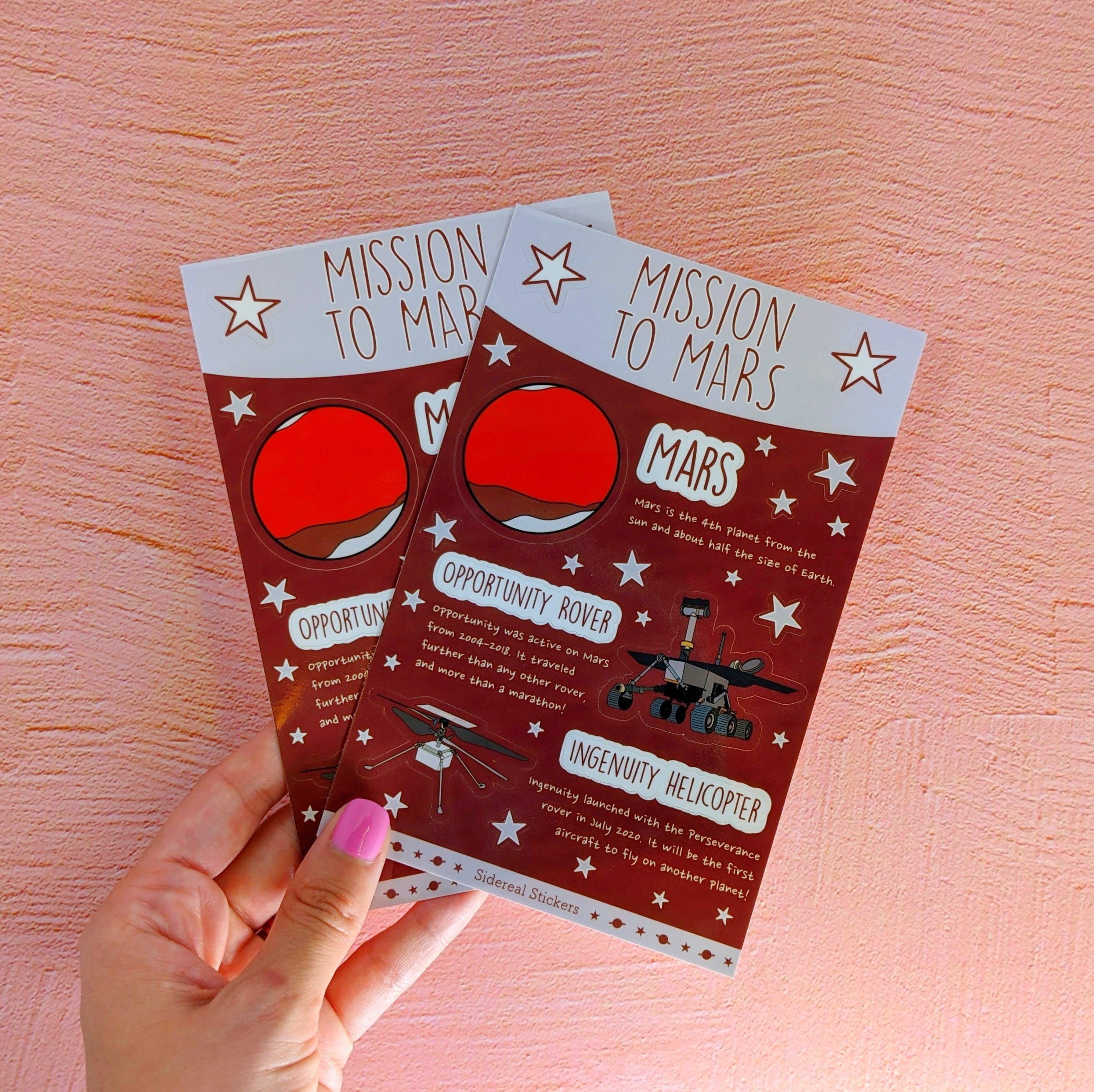 Sticker Sheet: NASA Missions to Mars Kiss Cut Vinyl Stickers - Etsy