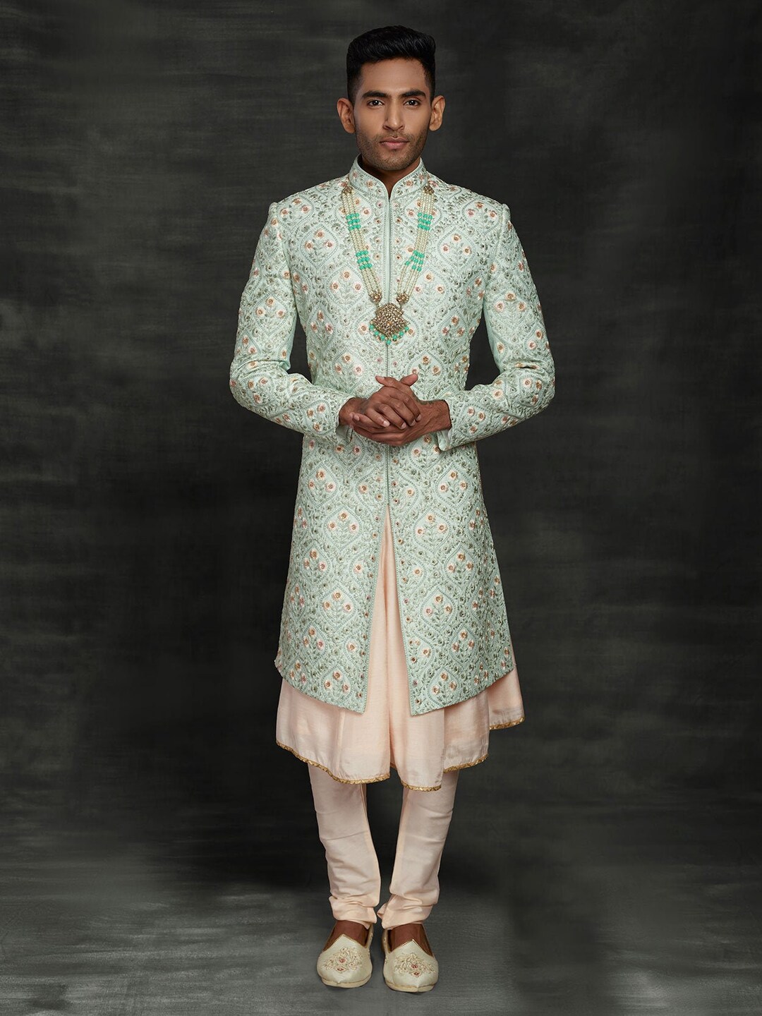 Light Green Embroidered Sherwani With Anarkali Kurta,sherwani for Men ...