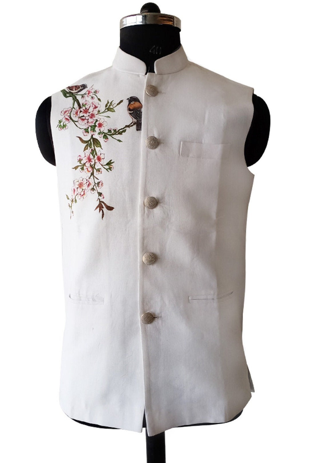 Exclusive Hand Painted Waist Coat for Men,hand Painted Nehru Jackets ...