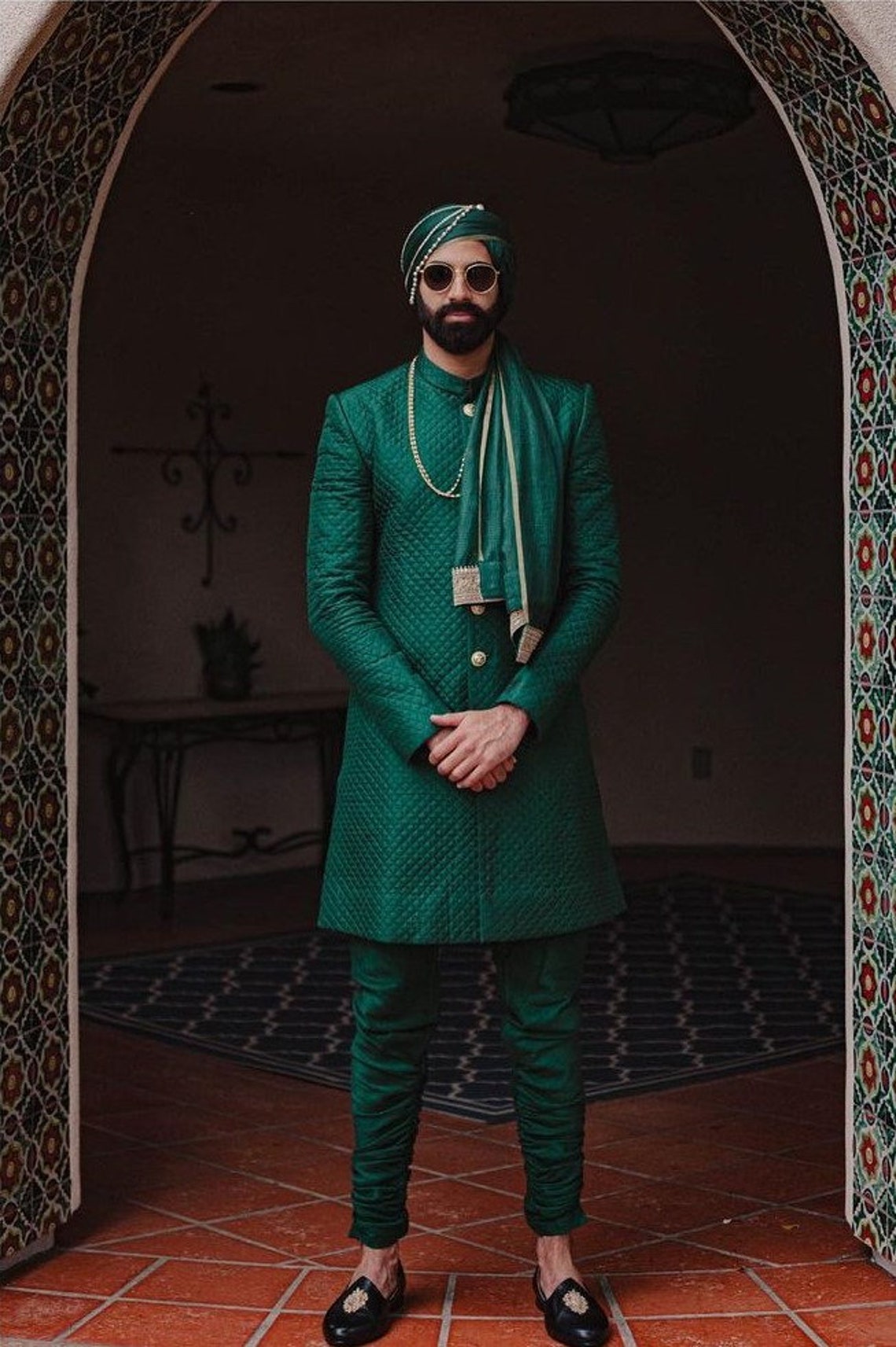 Custom Order for Dark Green Sherwani as in Picture With - Etsy