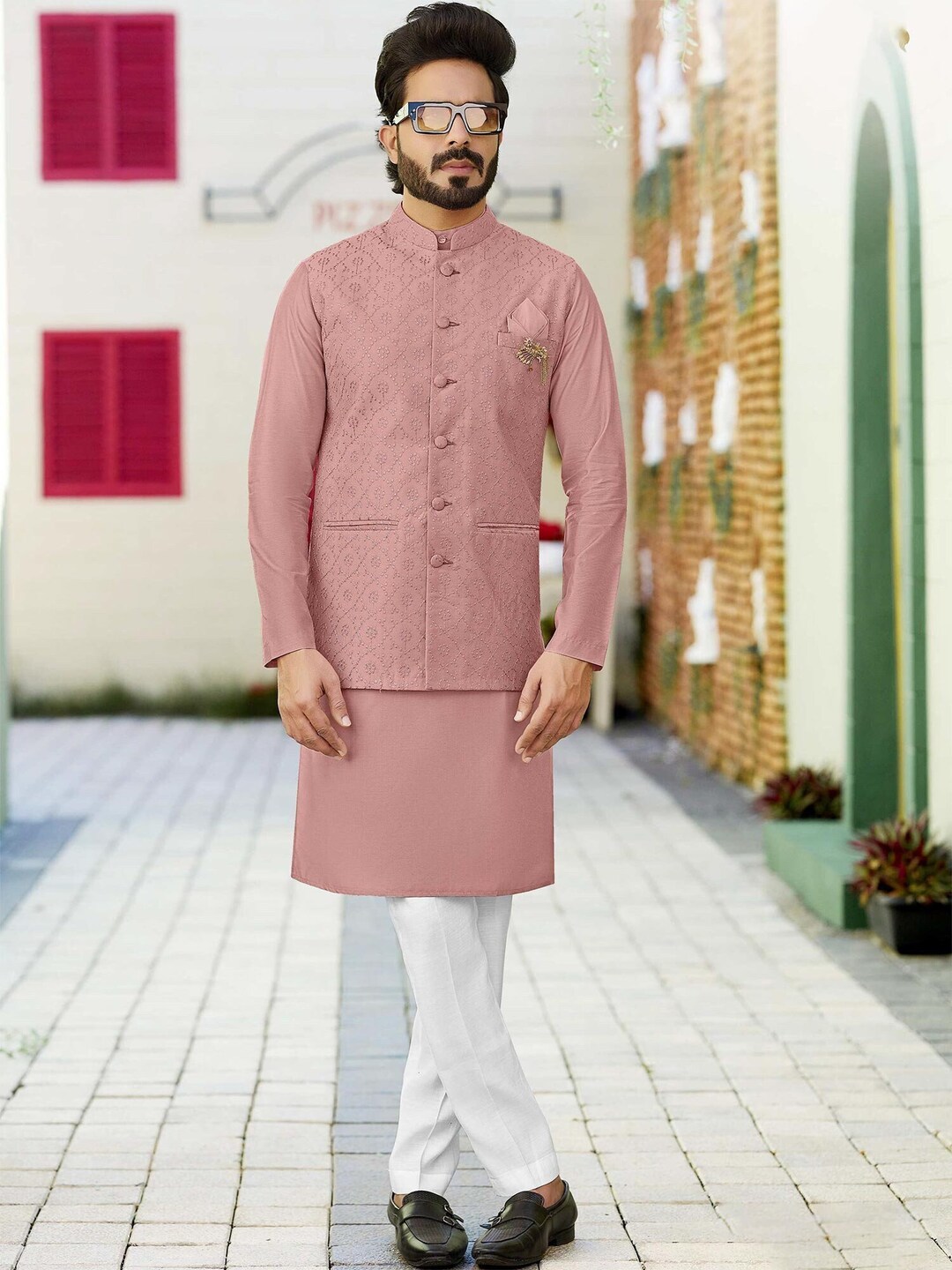 Silk Kurta Pajama With Modi Jacket, Nehru Jacket With Kurta Pajama ...