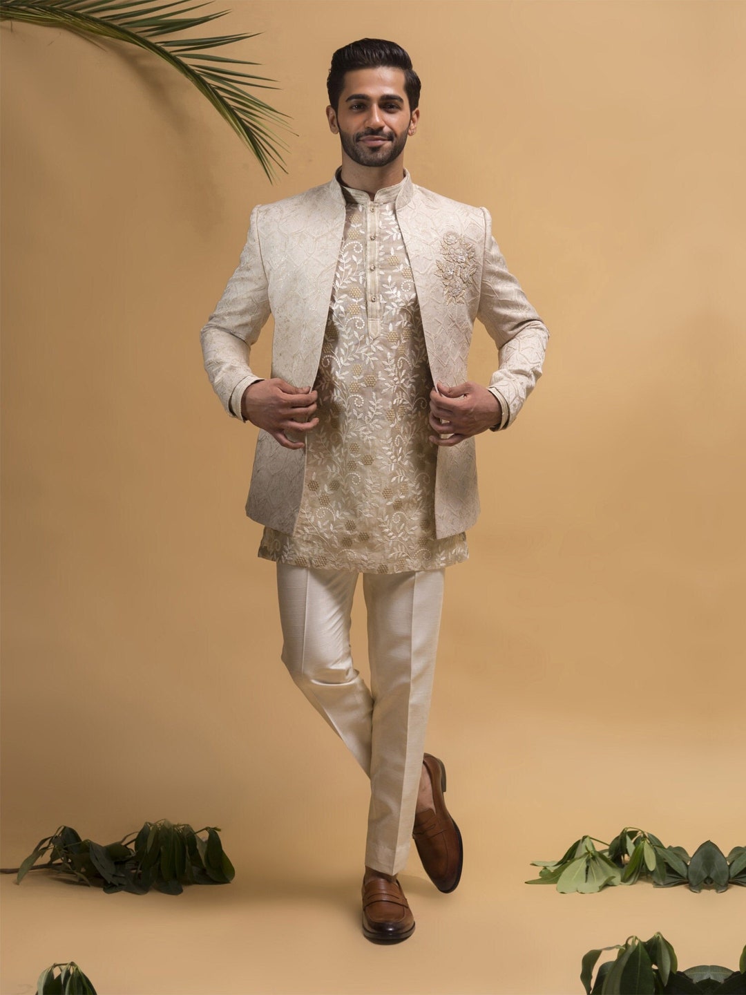 Cream Color Designer Jodhpuri Suit,jodhpuri Suit for Wedding,jodhpuri ...
