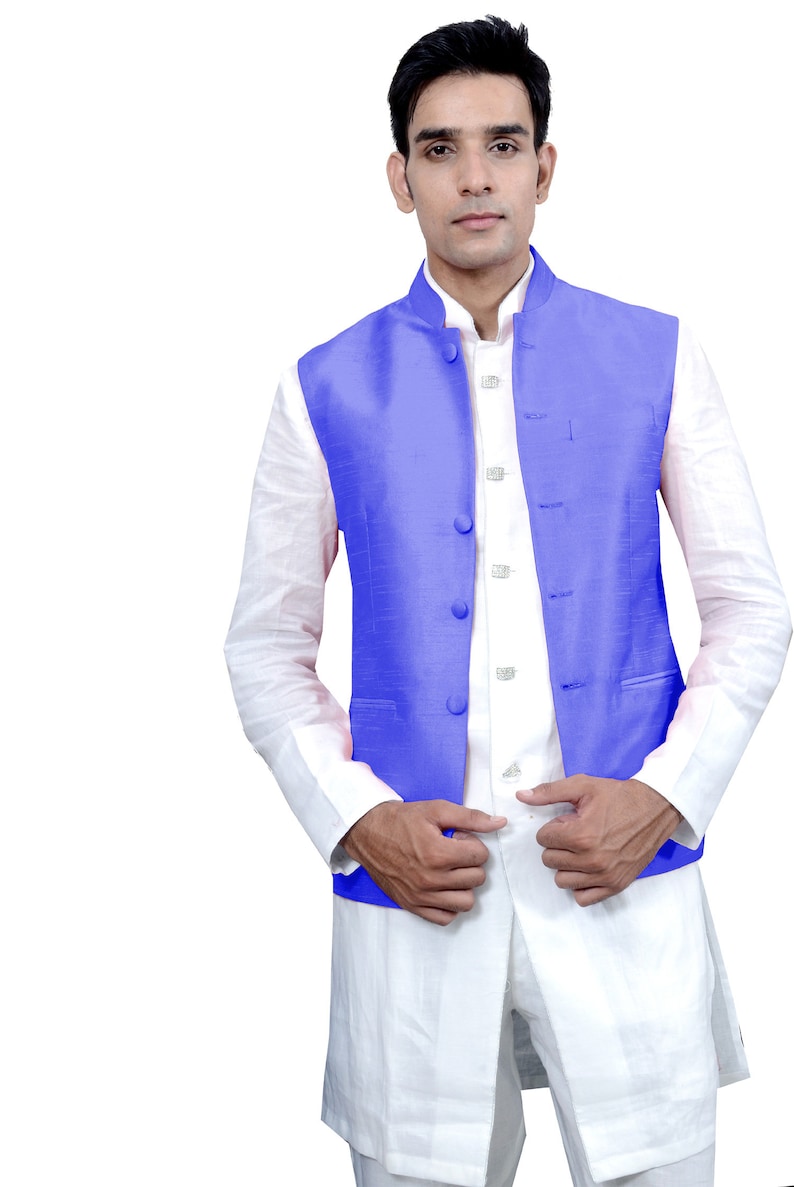 Indian Religious Ethnic Plain Waist Coat for Men, Wedding Festival Wear ...