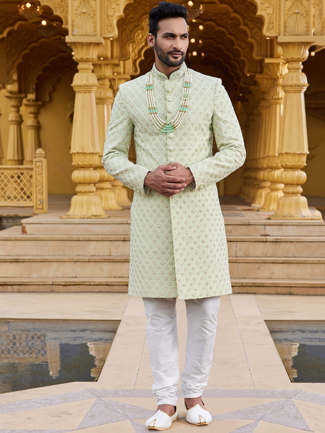 Green Embroidered Sherwani for Groom,wedding Sherwani,indian Sherwani ...