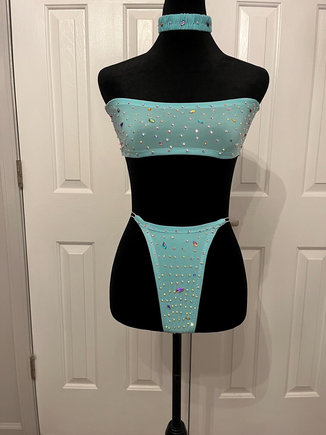 Aqua Blue Two Piece Set Garter Included - Etsy